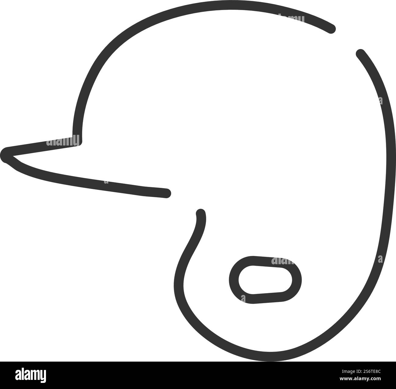 Baseball Helmet Icon. Editable Bold Outline With Color Fill Design ...