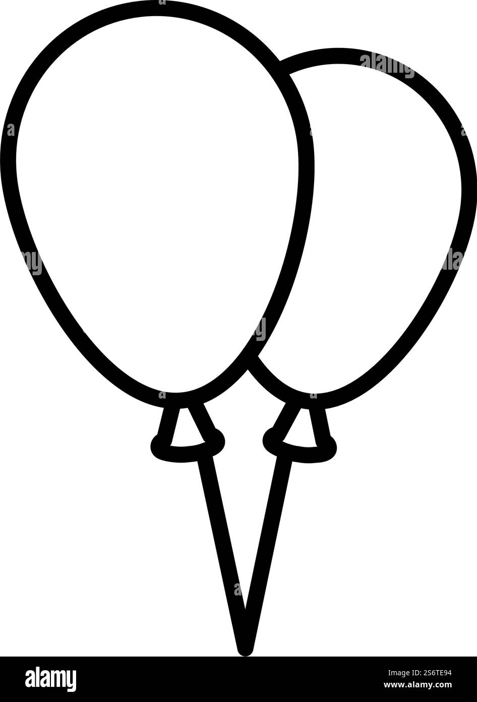 Two Balloons Icon. Bold outline design with editable stroke width ...