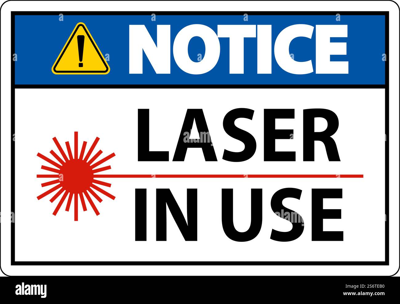 Notice Laser In Use Symbol Sign On White Background Stock Vector Image ...