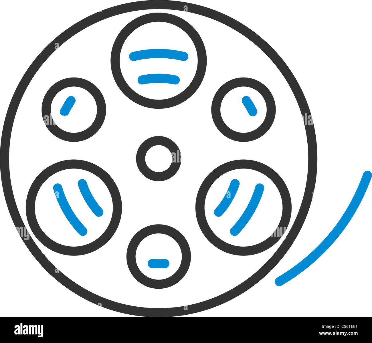 Movie Reel Icon. Editable Bold Outline With Color Fill Design. Vector ...