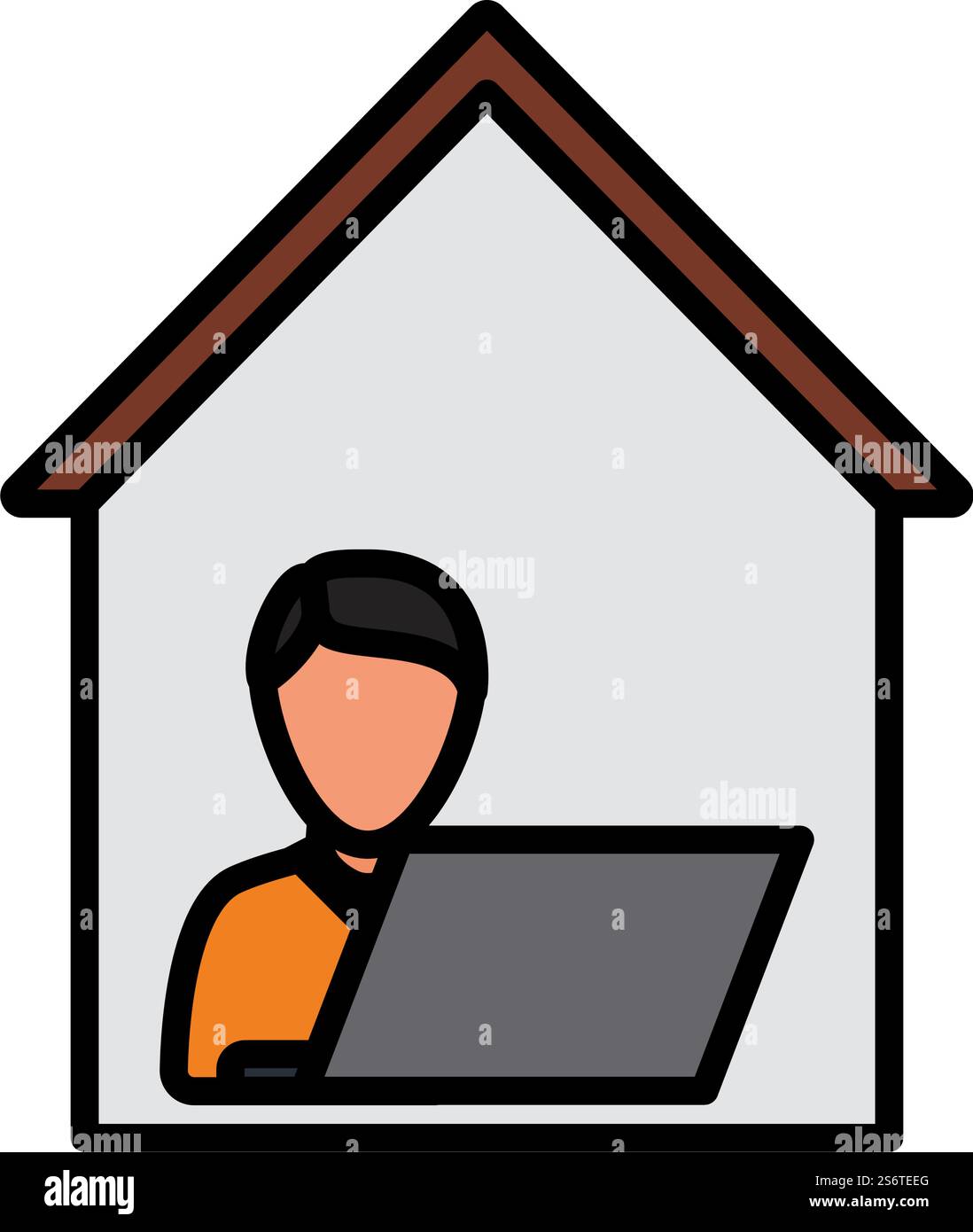 Home Office Icon. Editable Bold Outline With Color Fill Design. Vector ...