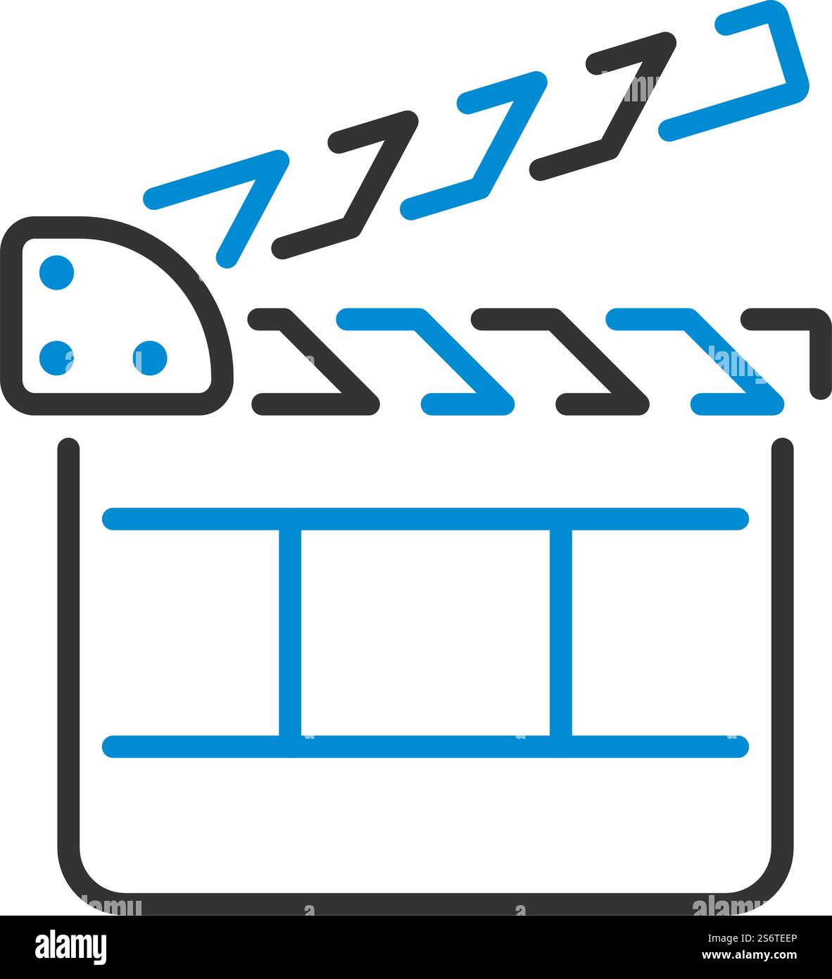 Movie Clap Board Icon. Editable Bold Outline With Color Fill Design ...