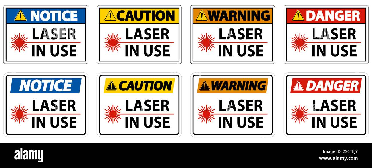 Danger Laser In Use Symbol Sign On White Background Stock Vector Image ...