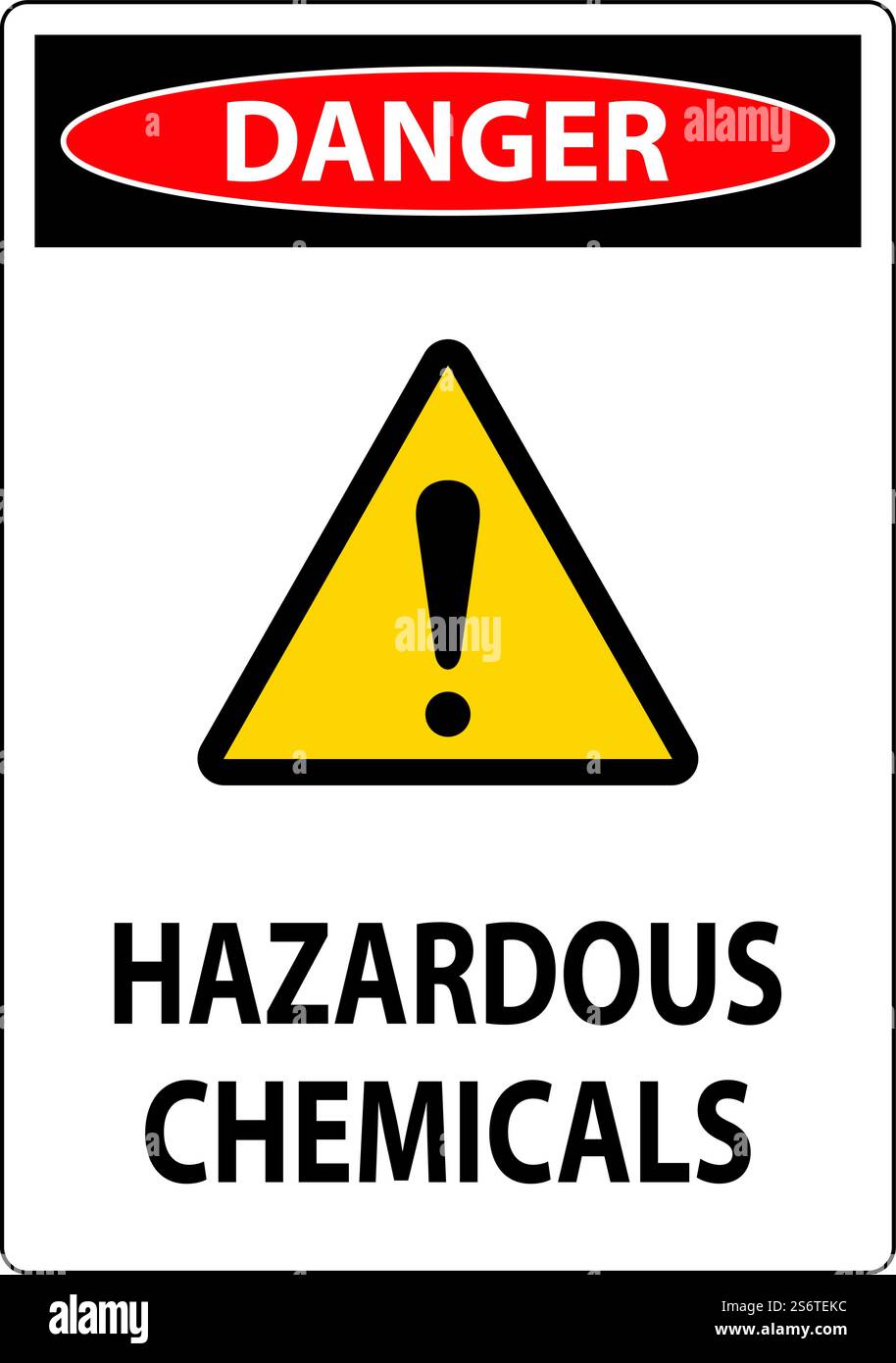 Danger Hazardous Chemicals Sign On White Background Stock Vector Image ...