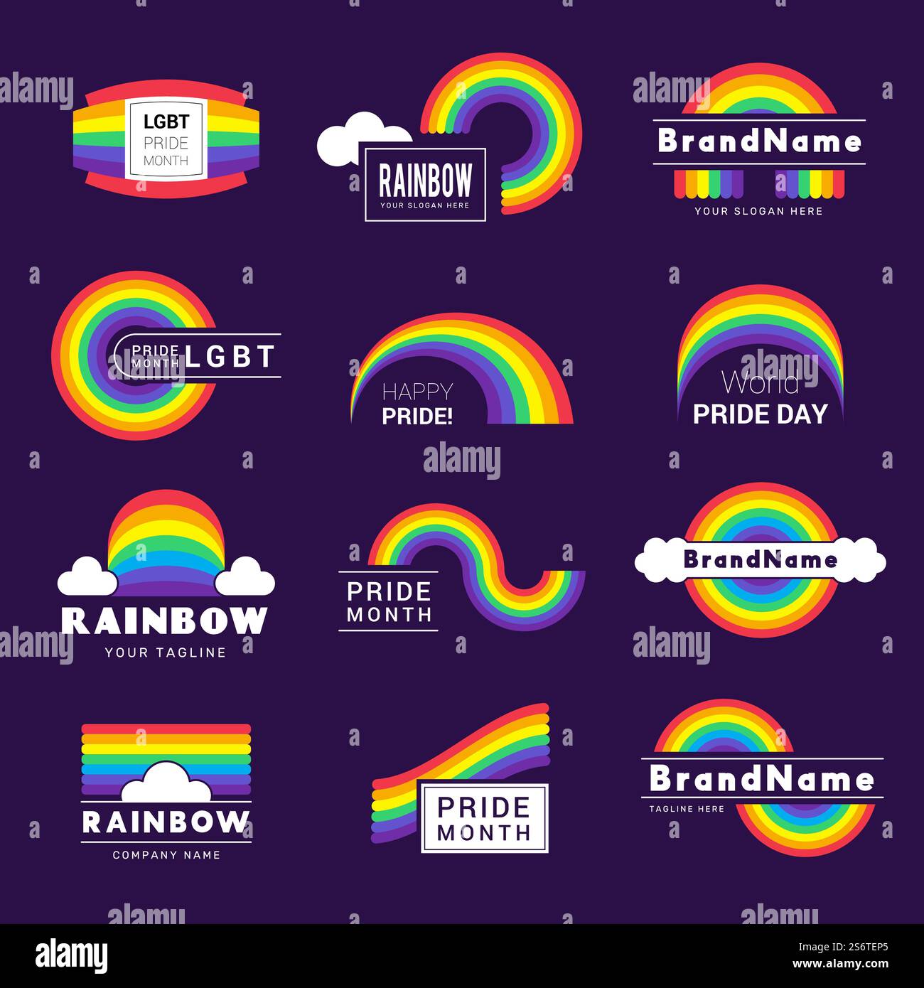 Rainbow logo. Business colored symbols lgbt icon weather rainbow recent ...