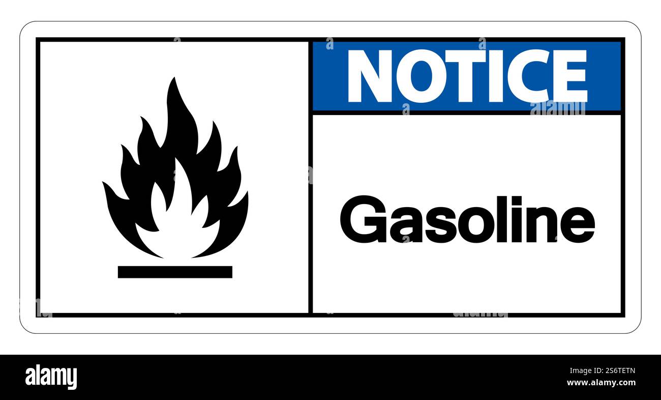 Notice Gasoline Symbol Sign On White Background Stock Vector Image ...