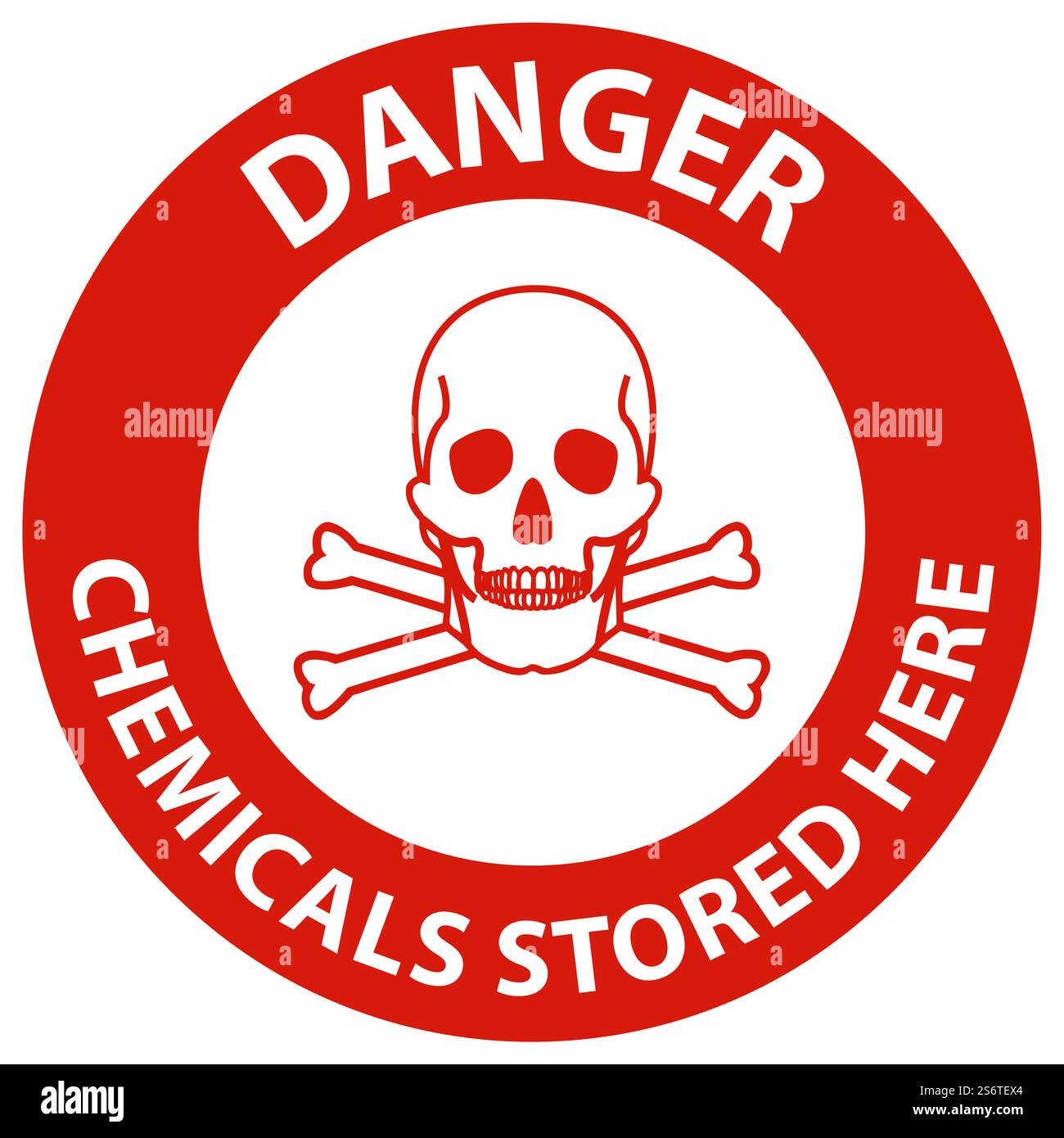 Danger Chemicals Stored Here Sign On White Background Stock Vector ...