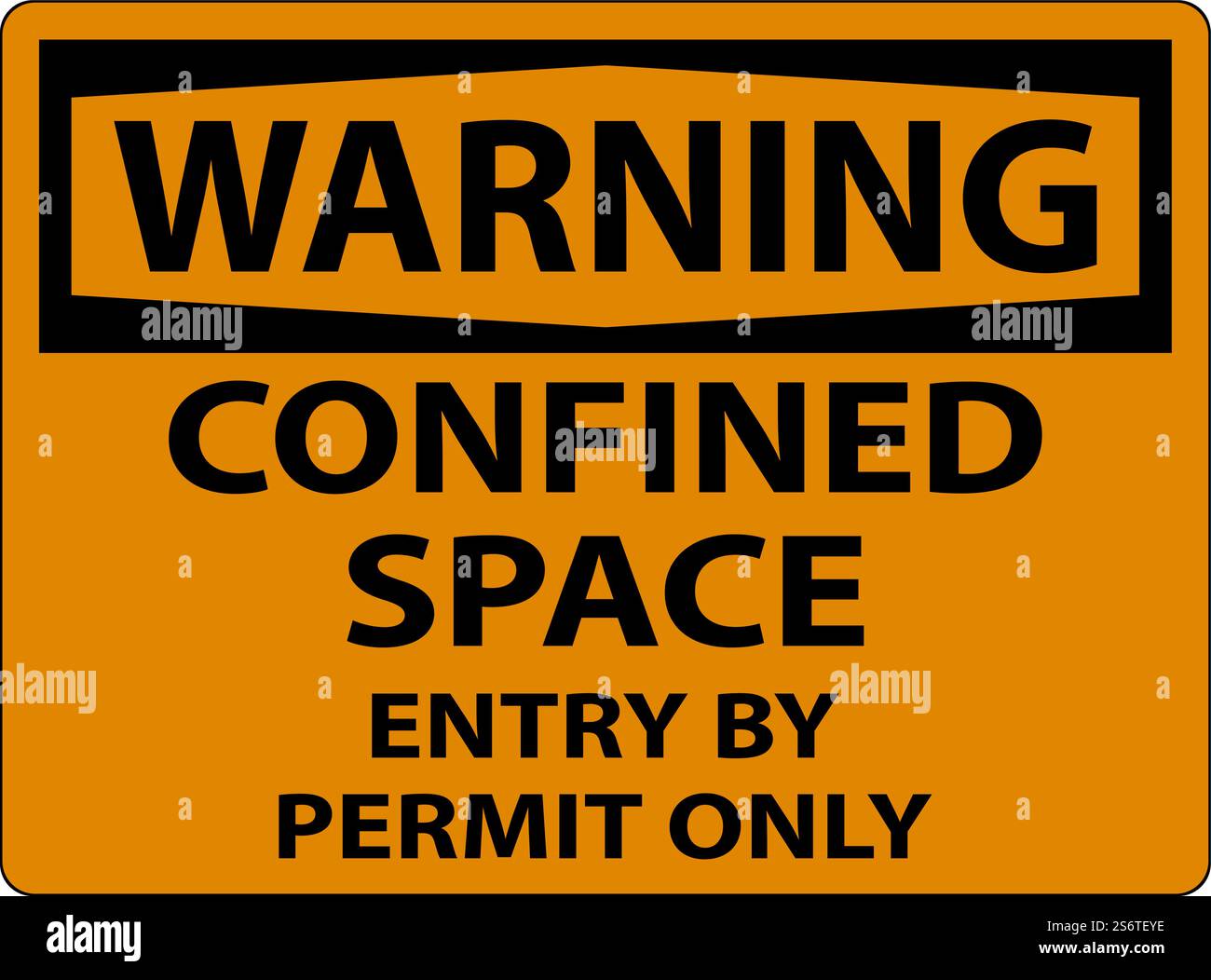 Warning Confined Space Entry By Permit Only Sign Stock Vector Image ...