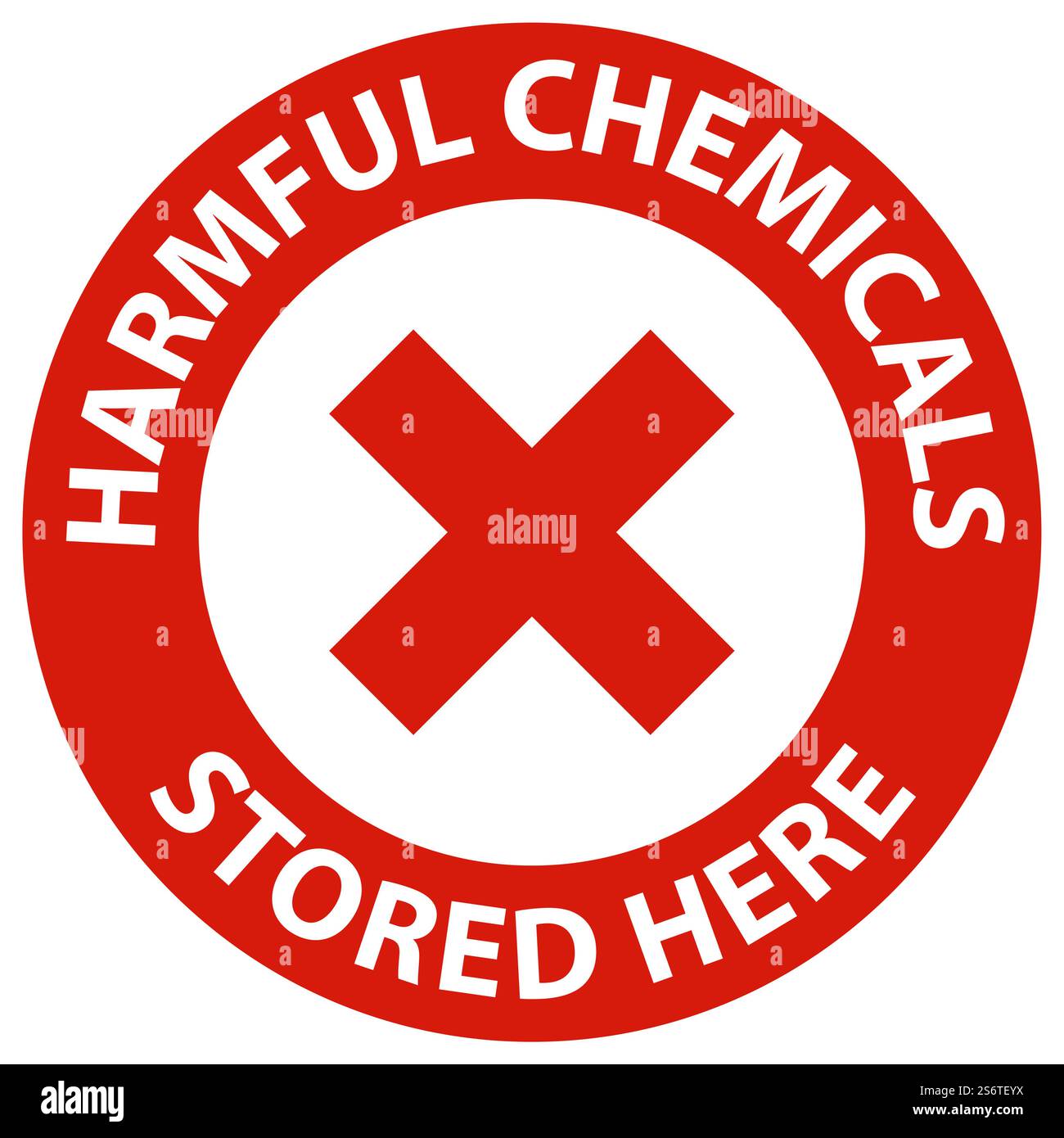 Danger Harmful Chemicals Stored Here Sign On White Background Stock ...