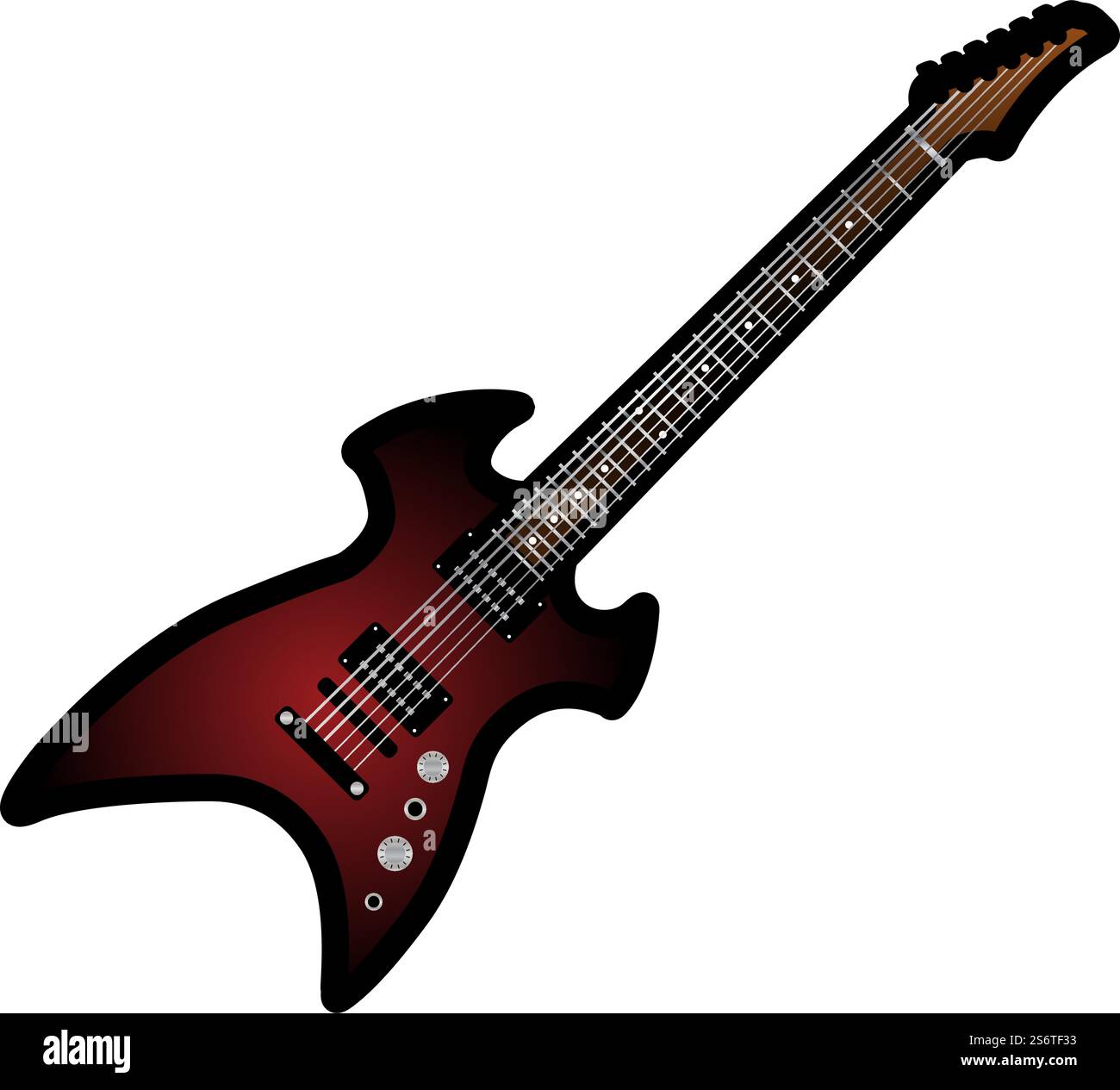 Electric Guitar Icon. Editable Bold Outline With Color Fill Design ...