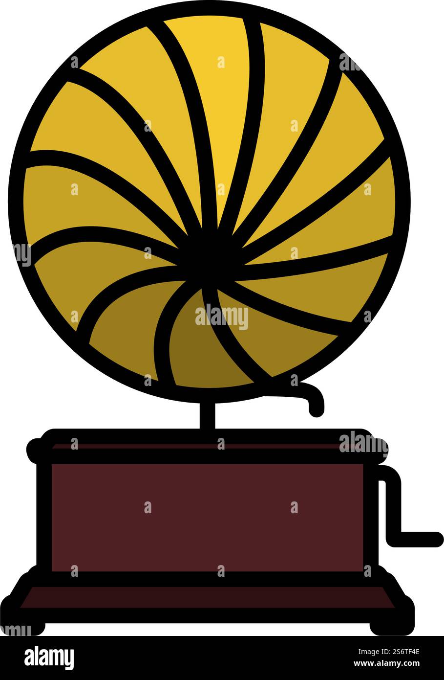 Gramophone Icon. Editable Bold Outline With Color Fill Design. Vector ...