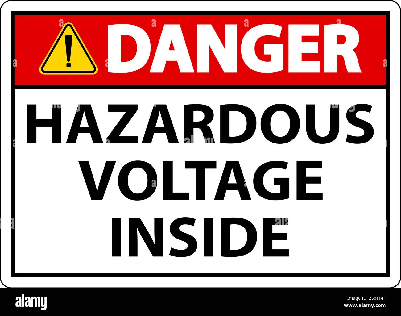 Danger Hazardous Voltage Inside SignOn White Background Stock Vector ...