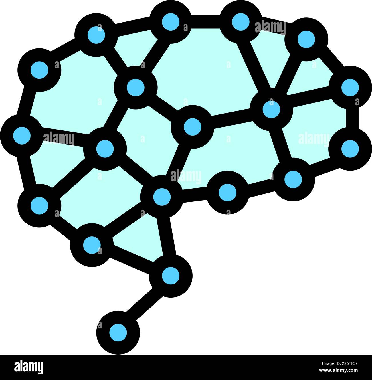 Ai neuronal icon outline vector. Head brain. Digital circuit. Ai ...