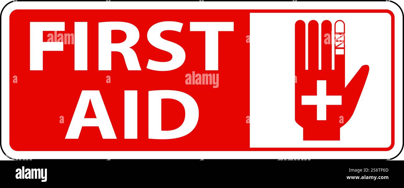 First Aid Label Sign on white background Stock Vector Image & Art - Alamy