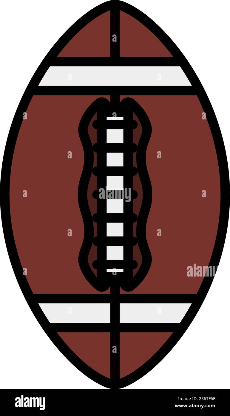 American Football Icon. Editable Bold Outline With Color Fill Design ...