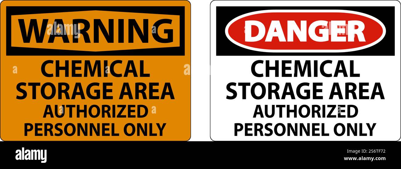 Chemical Storage Area Authorized Personnel Only Symbol Sign Stock Vector Image & Art - Alamy