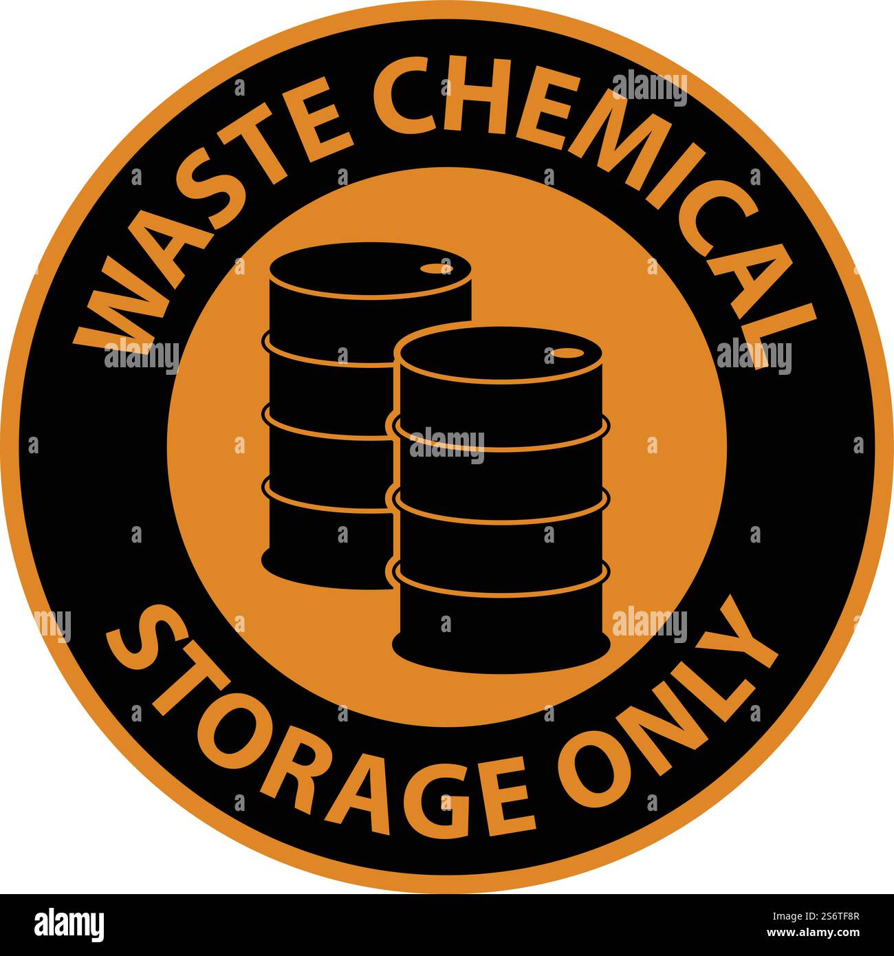 Warning Waste Chemical Storage Only On White Background Stock Vector ...