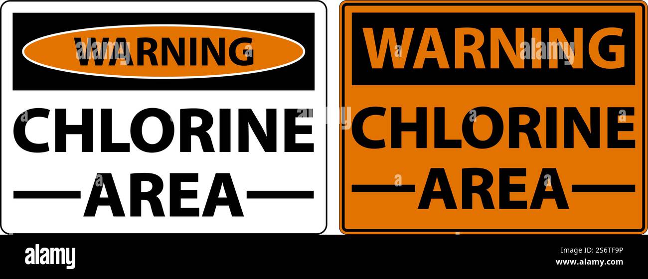 Warning Chlorine Area Sign On White Background Stock Vector Image & Art ...