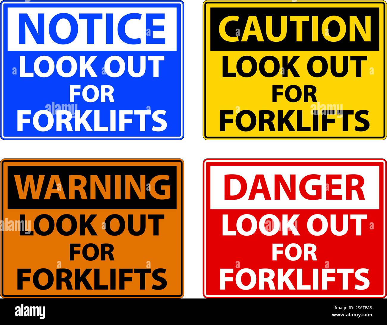 Look Out For Forklifts Sign On White Background Stock Vector Image ...