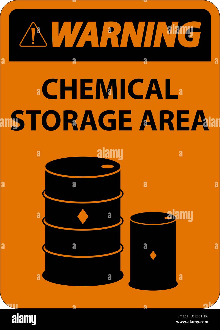 Warning Chemical Storage Area Sign On White Background Stock Vector ...