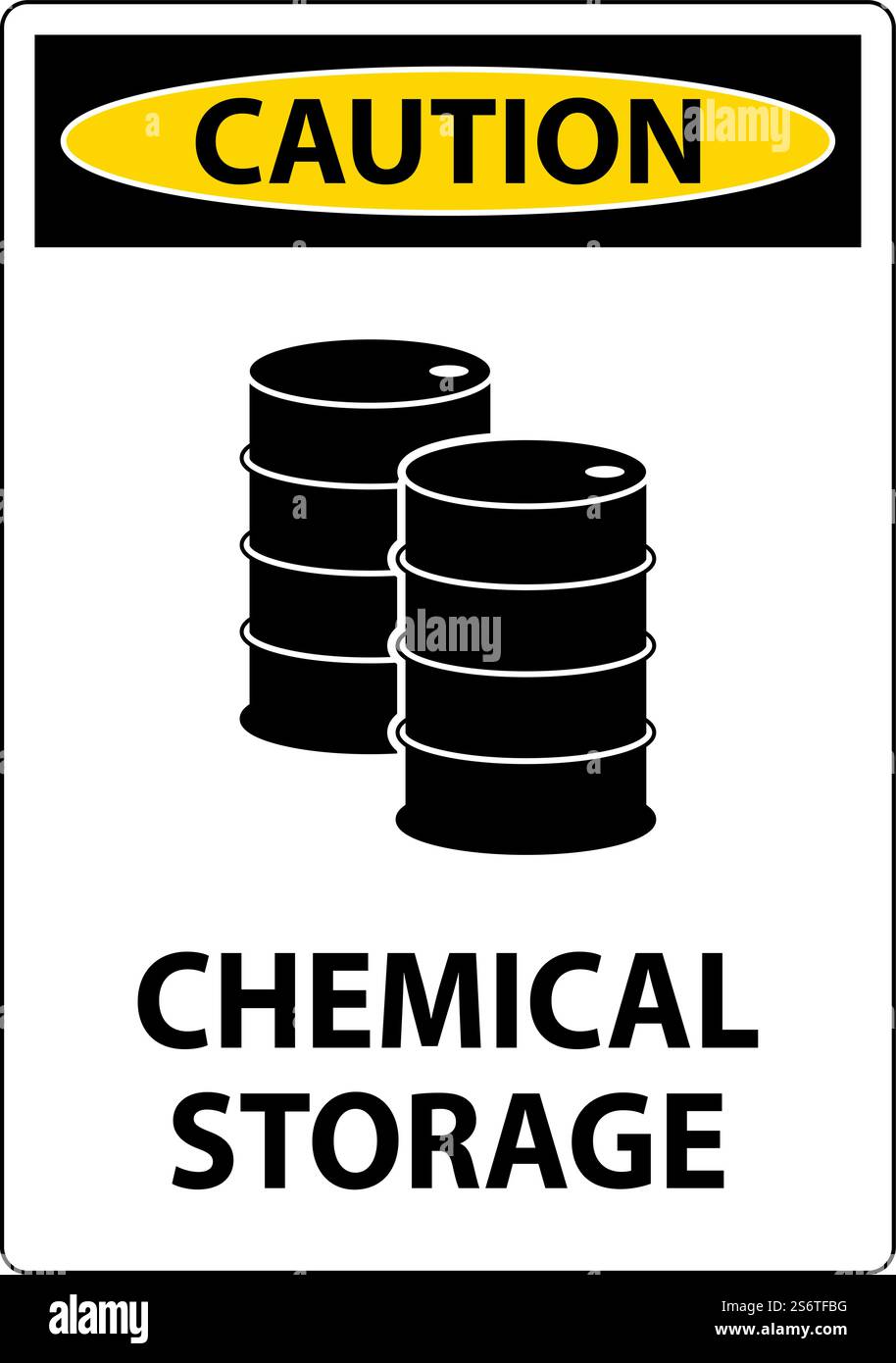 Caution Chemical Storage On White Background Stock Vector Image & Art ...