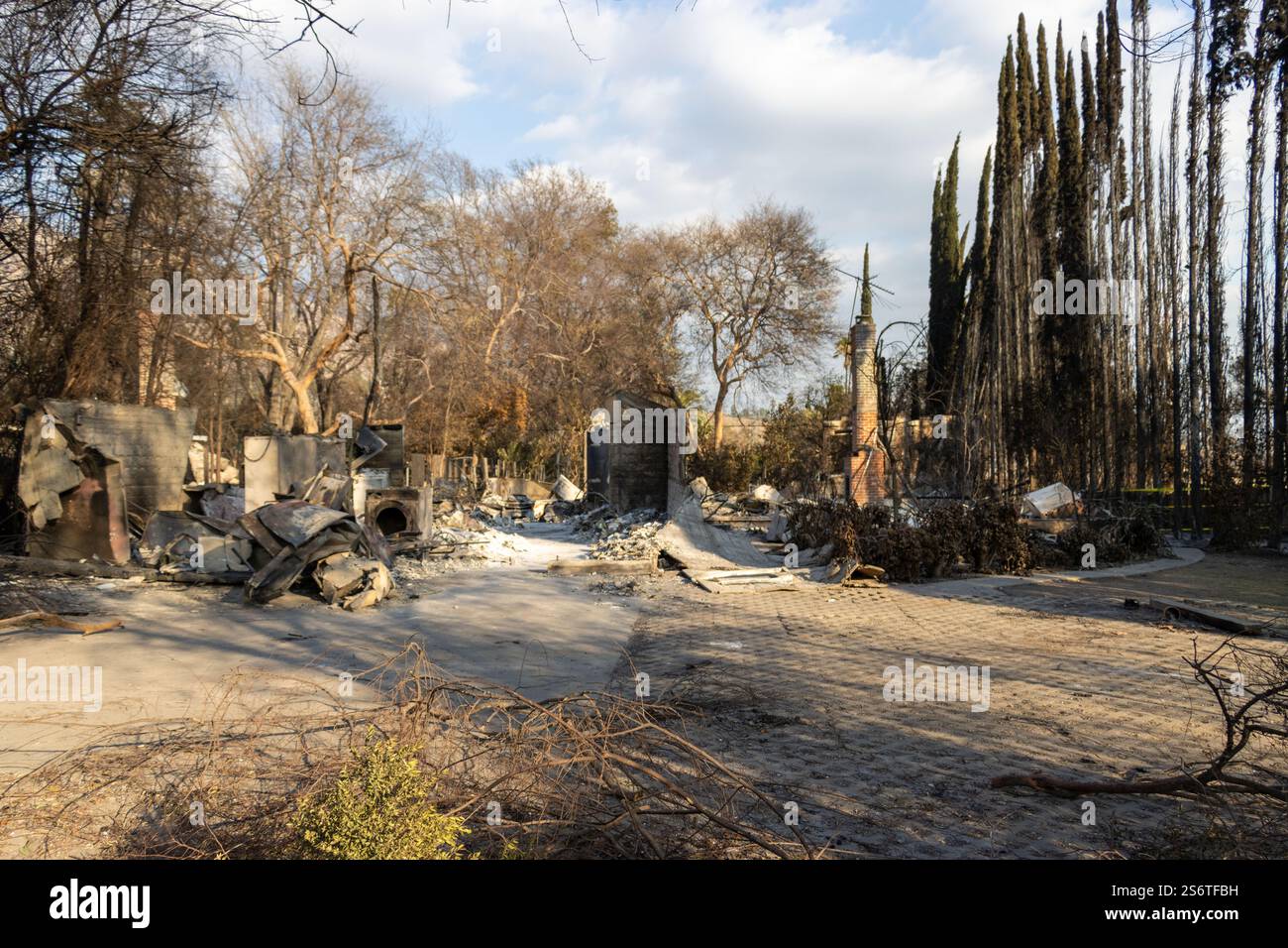 Altadena, California, USA – January 17, 2025: Aftermath of the Eaton ...