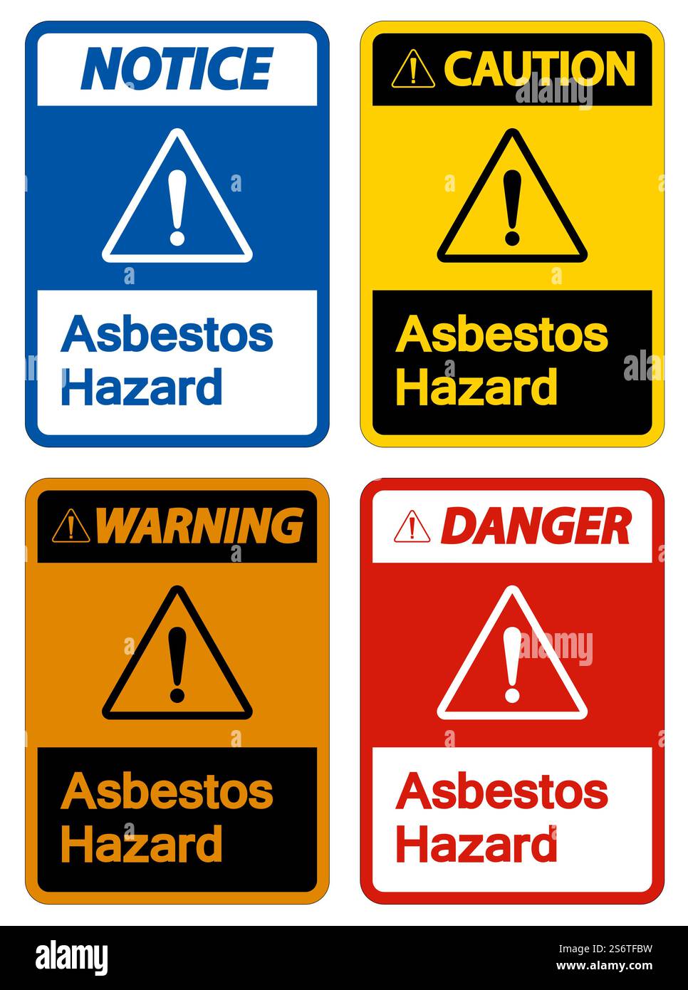 Caution Asbestos Hazard Symbol Sign On White Background Stock Vector ...
