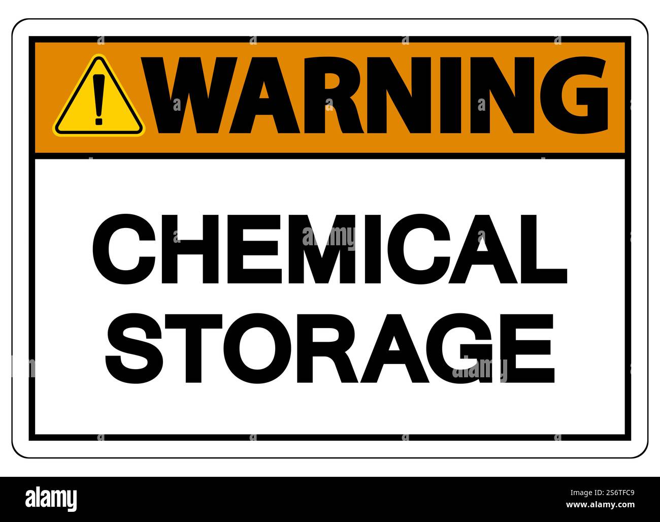 Warning Chemical Storage Sign On White Background Stock Vector Image ...