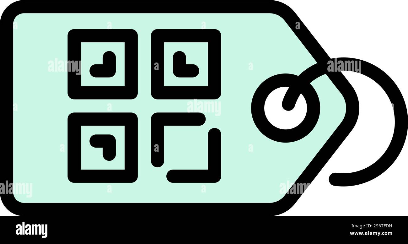 Qr code tag icon outline vector. Mobile scan. Phone barcode. Qr code ...