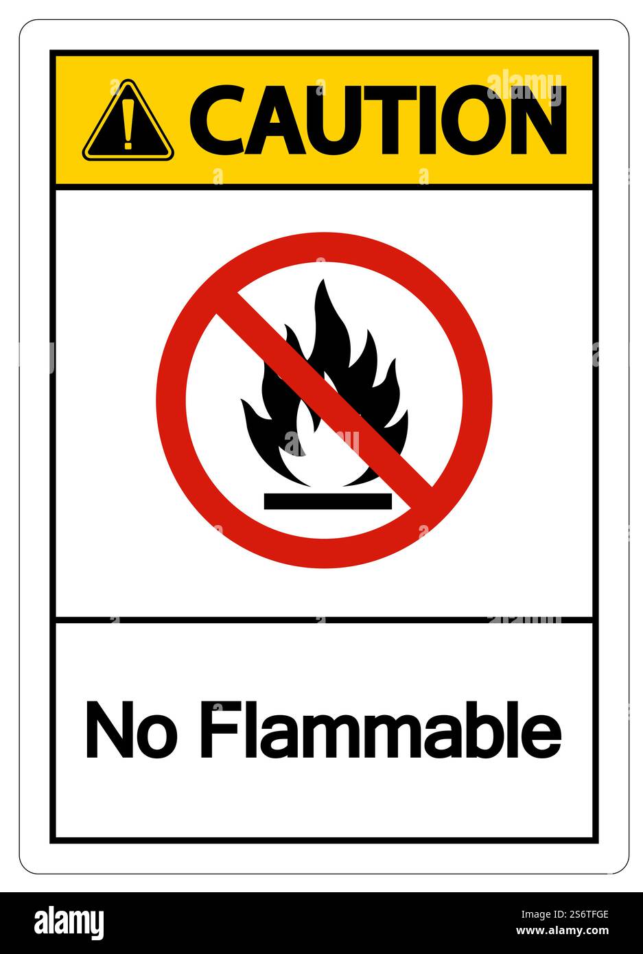Caution No Flammable Symbol Sign On White Background Stock Vector Image ...