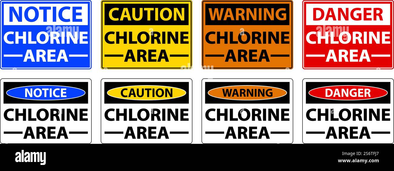 Caution Chlorine Area Sign On White Background Stock Vector Image & Art ...