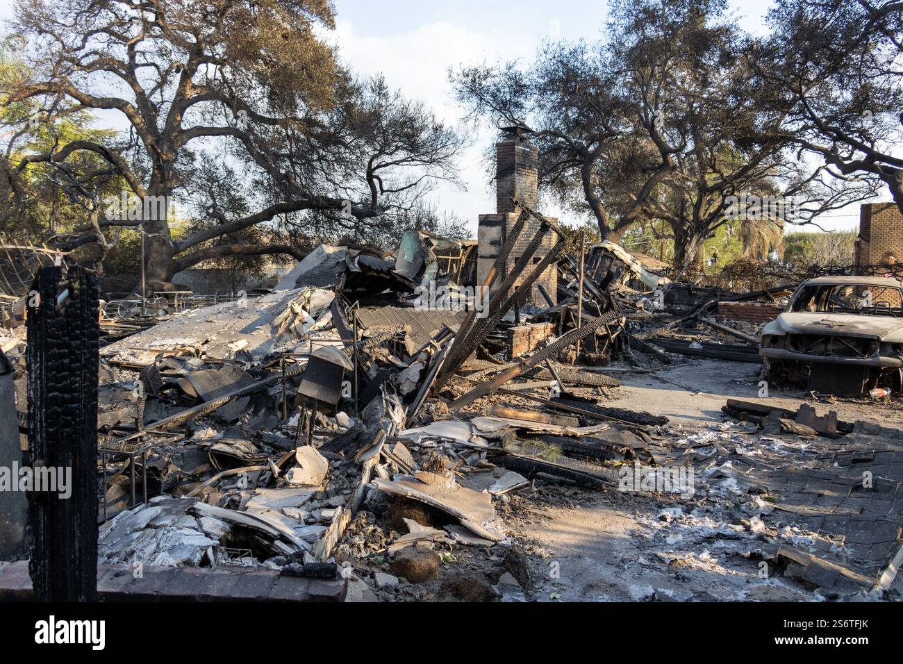 Altadena, California, USA – January 17, 2025: Aftermath of the Eaton ...