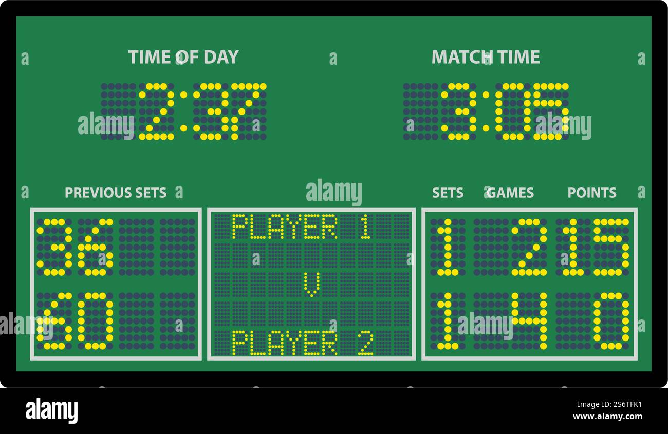Tennis Scoreboard Icon. Editable Bold Outline With Color Fill Design ...