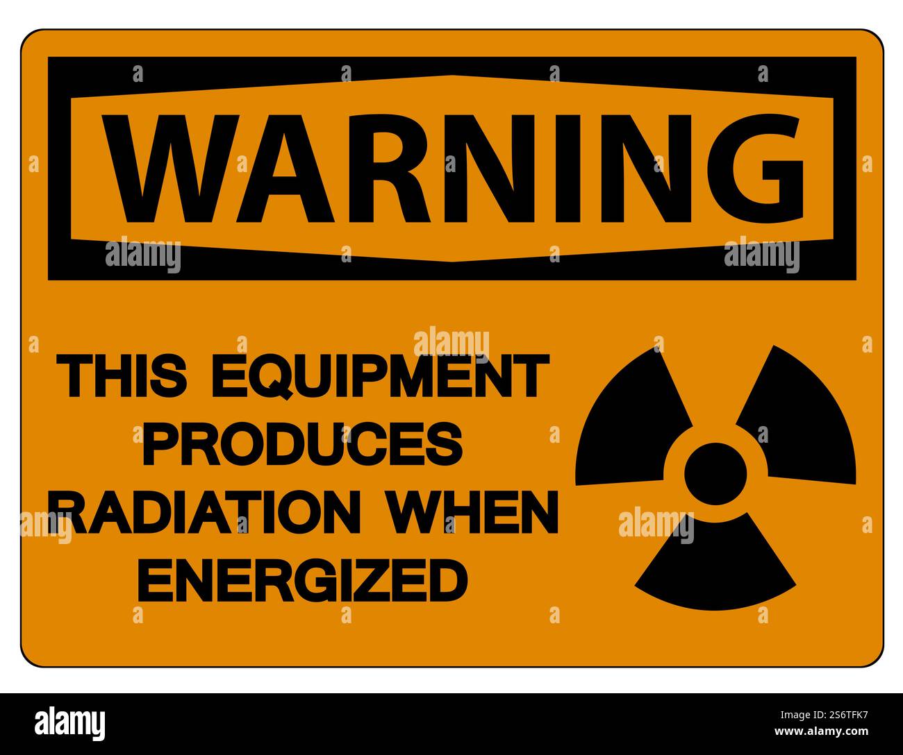 Warning This equipment produces radiation when energized Symbol Sign On ...
