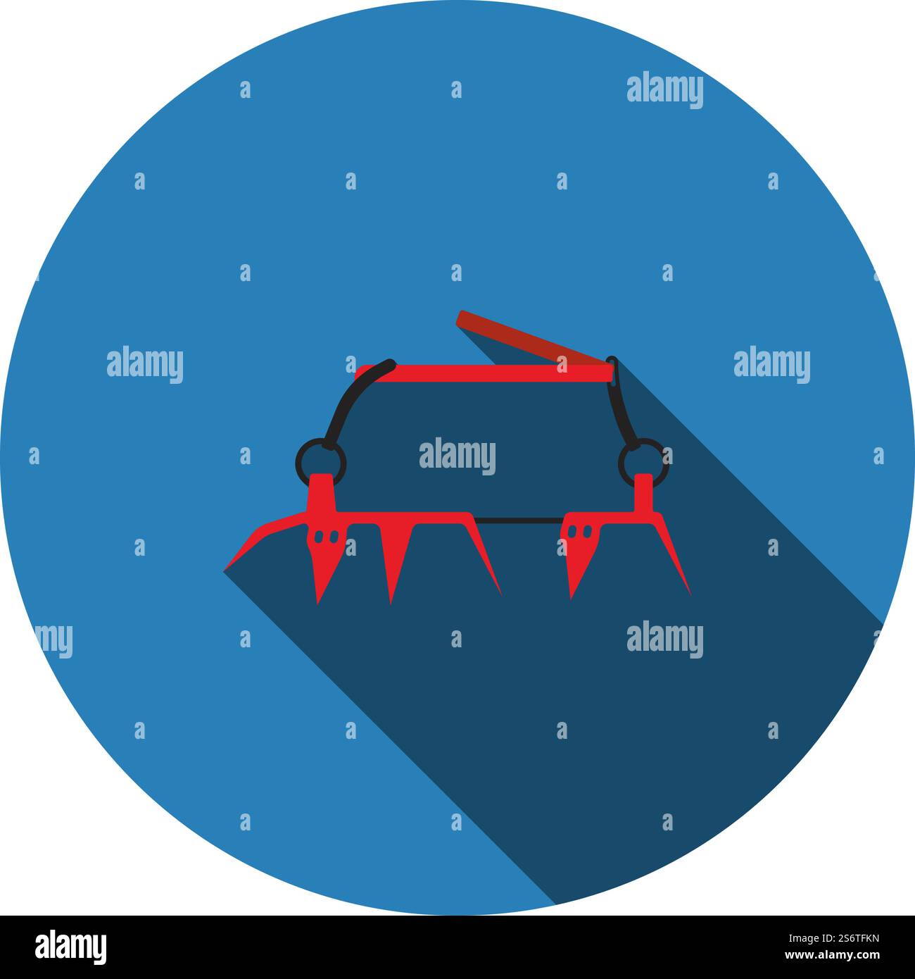 Alpinist Crampon Icon. Flat Circle Stencil Design With Long Shadow ...