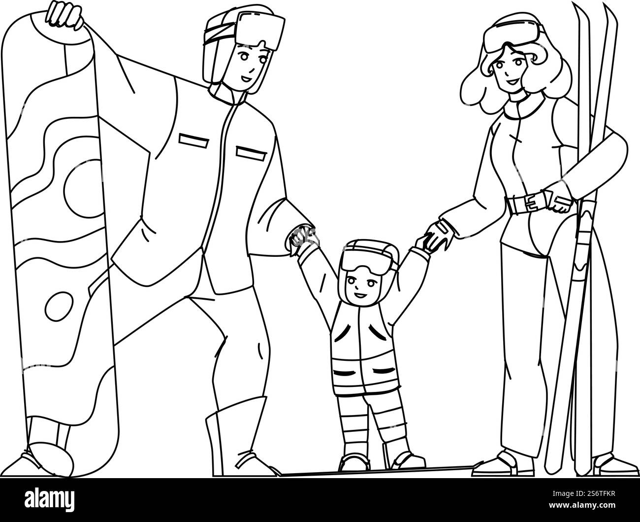 Family learning about nature Black and White Stock Photos & Images - Alamy