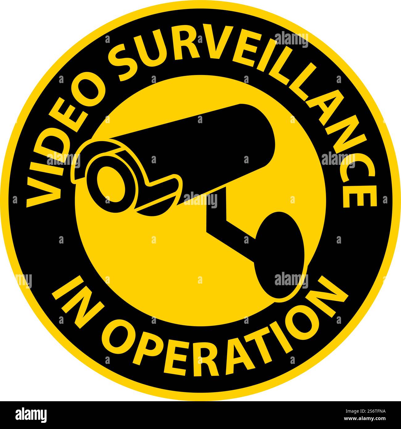 Caution Video Surveillance In Operation Sign White Background Stock ...