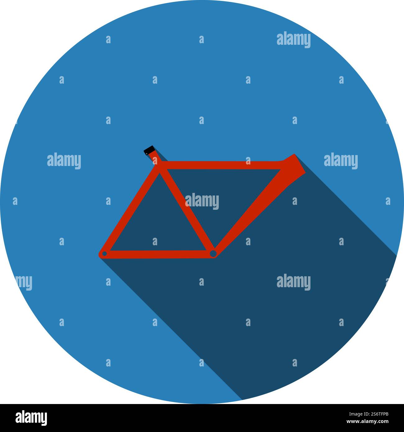 Bike Frame Icon. Flat Circle Stencil Design With Long Shadow. Vector ...