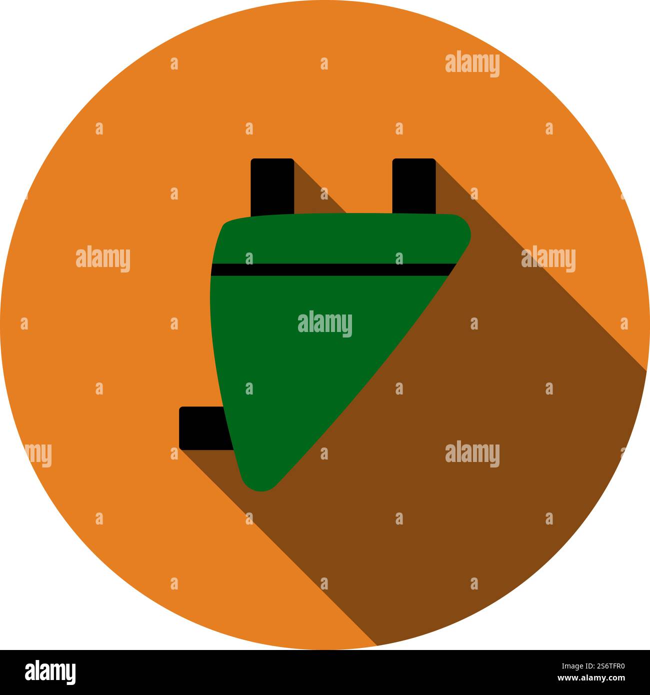 Bike Saddle Bag Icon. Flat Circle Stencil Design With Long Shadow ...