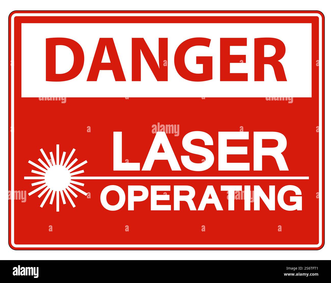 Danger Safety Sign Laser Operating On White Background Stock Vector ...