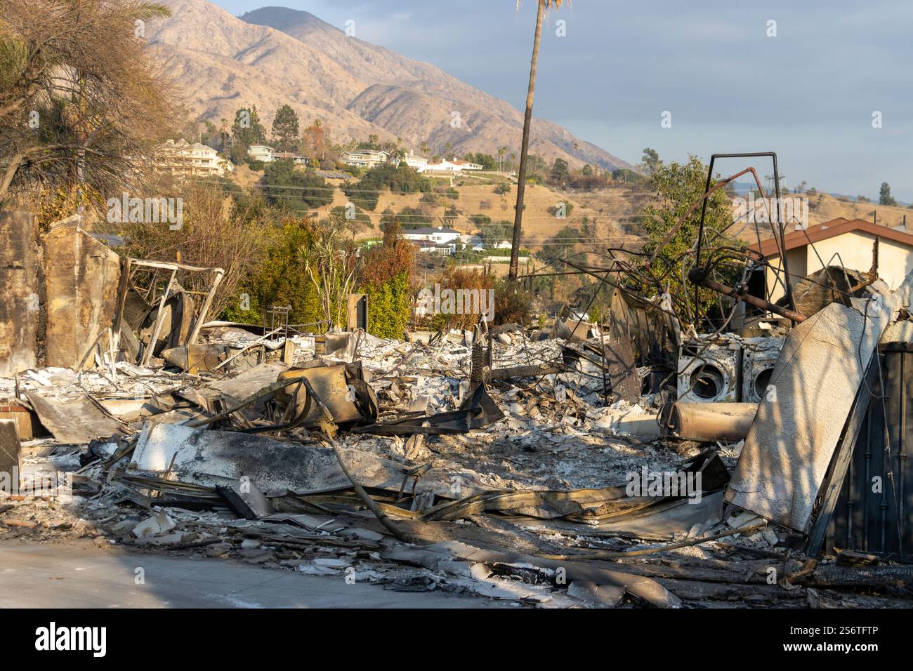Altadena, California, USA – January 17, 2025: Aftermath of the Eaton ...