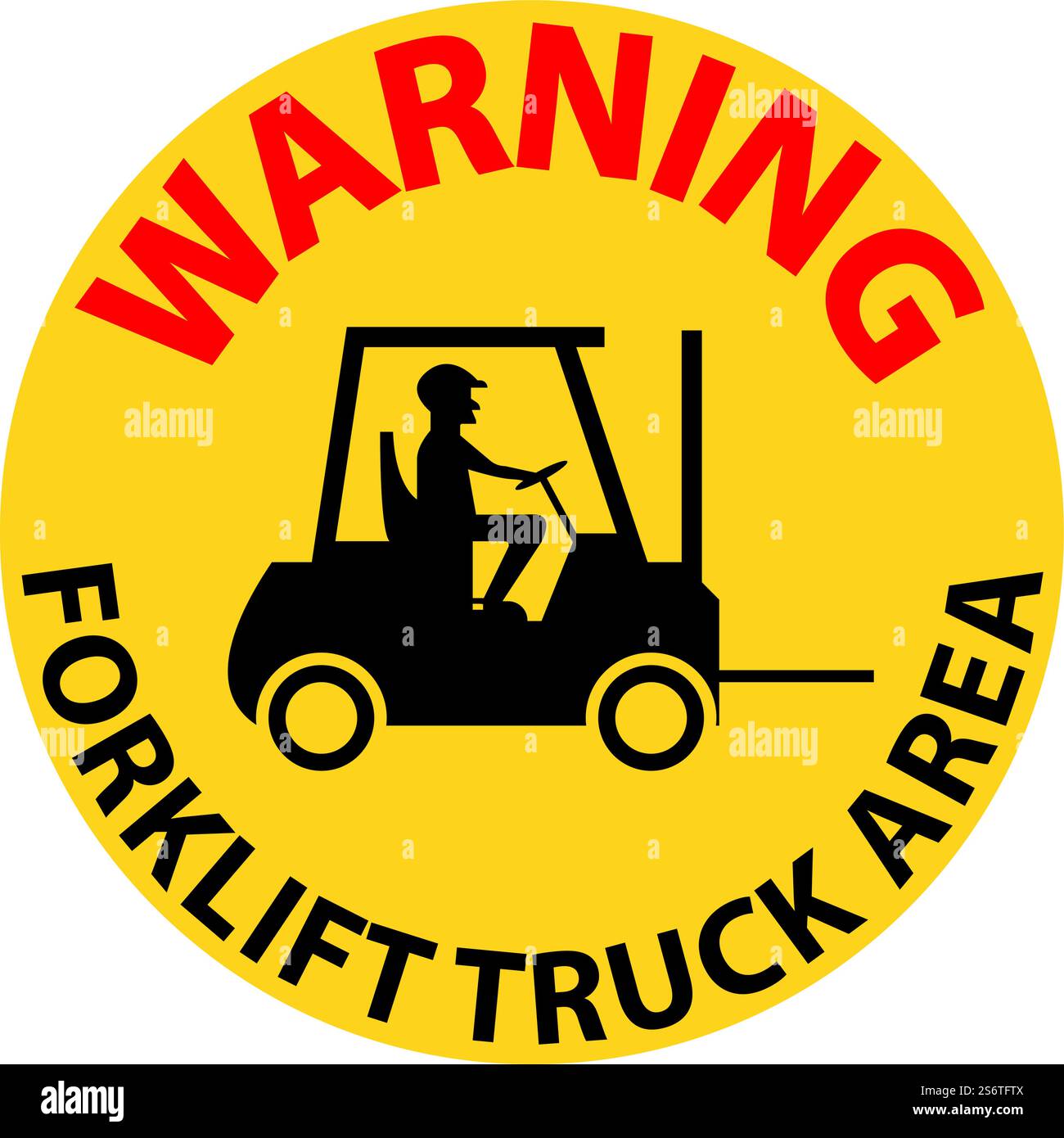 Warning Forklift Truck area Hazard & Warning Label Stock Vector Image ...