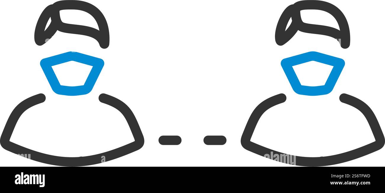 Social Distance Icon. Editable Bold Outline With Color Fill Design ...