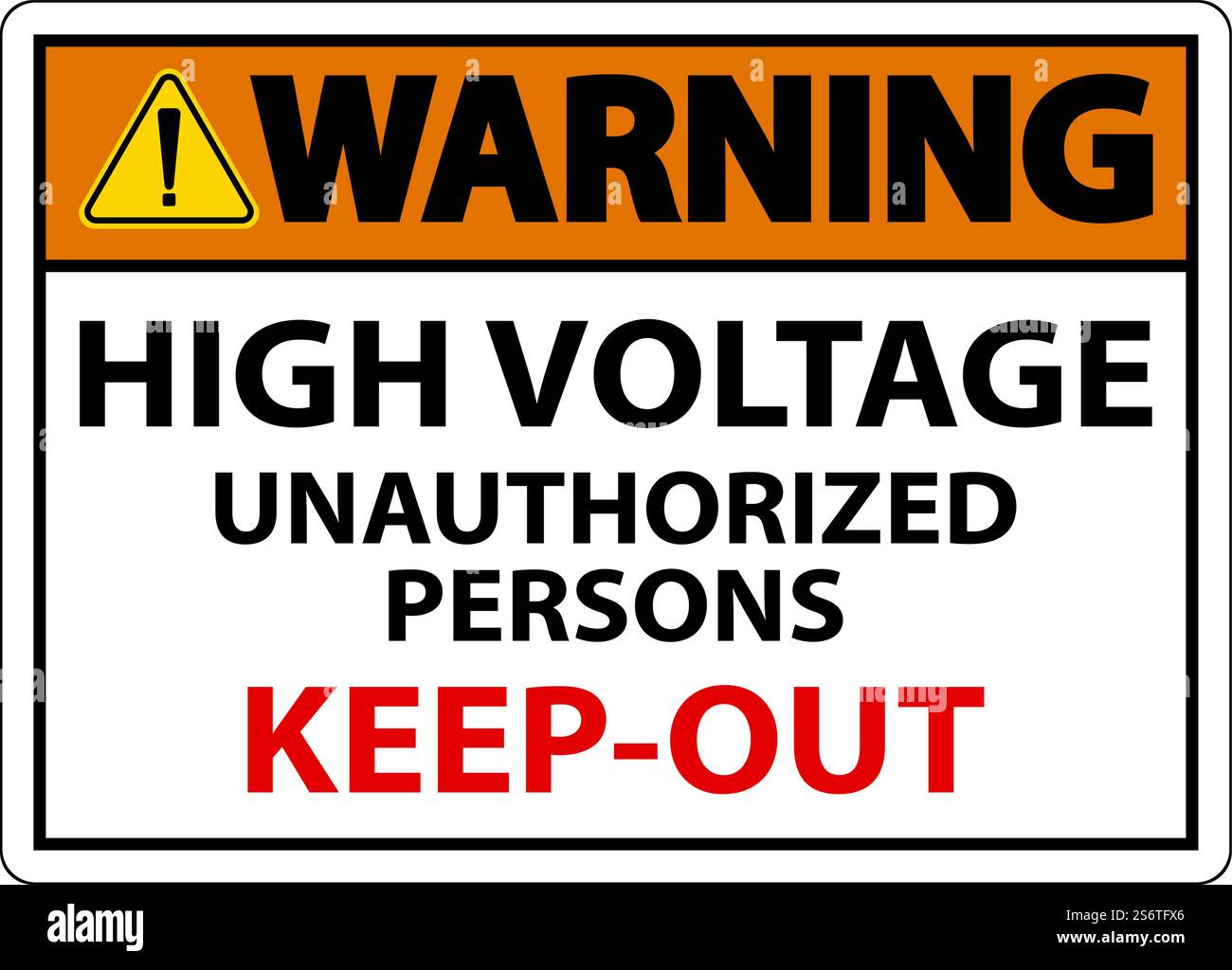 Warning High Voltage Keep Out Sign On White Background Stock Vector ...