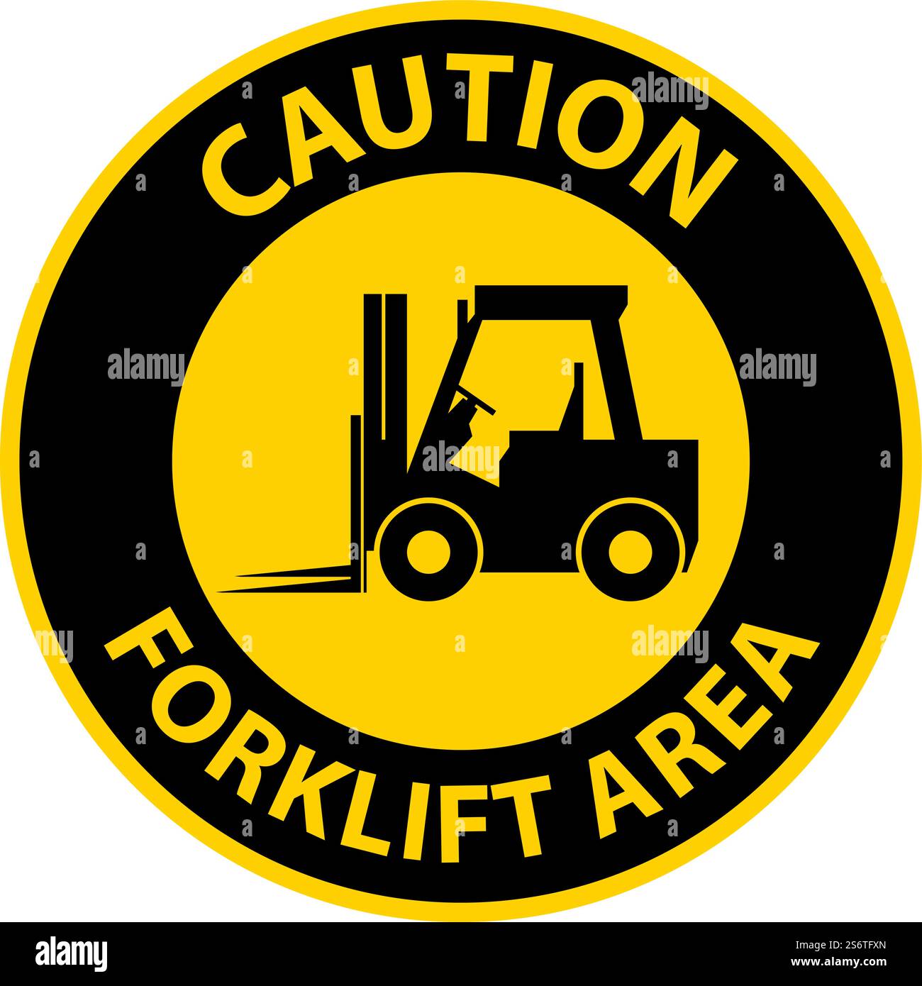 2-Way Caution Forklift Area Sign On White Background Stock Vector Image ...