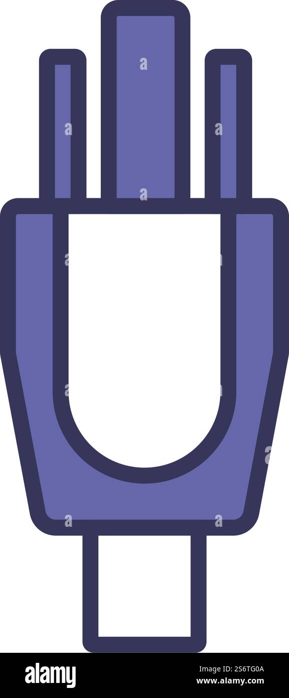 Electrical Plug Icon. Editable Bold Outline With Color Fill Design ...