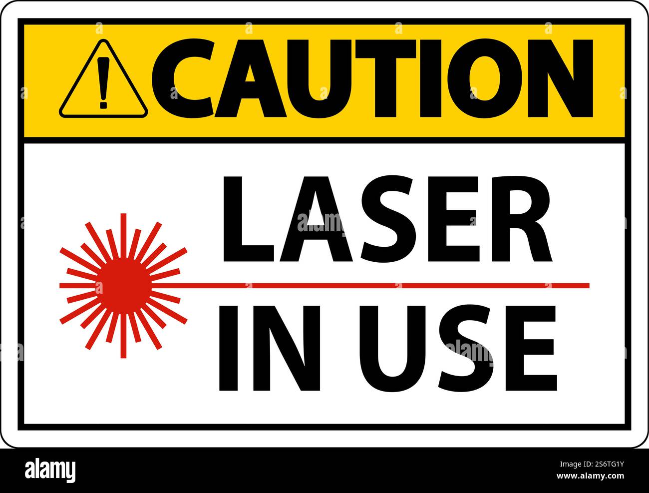 Caution Laser In Use Symbol Sign On White Background Stock Vector Image ...