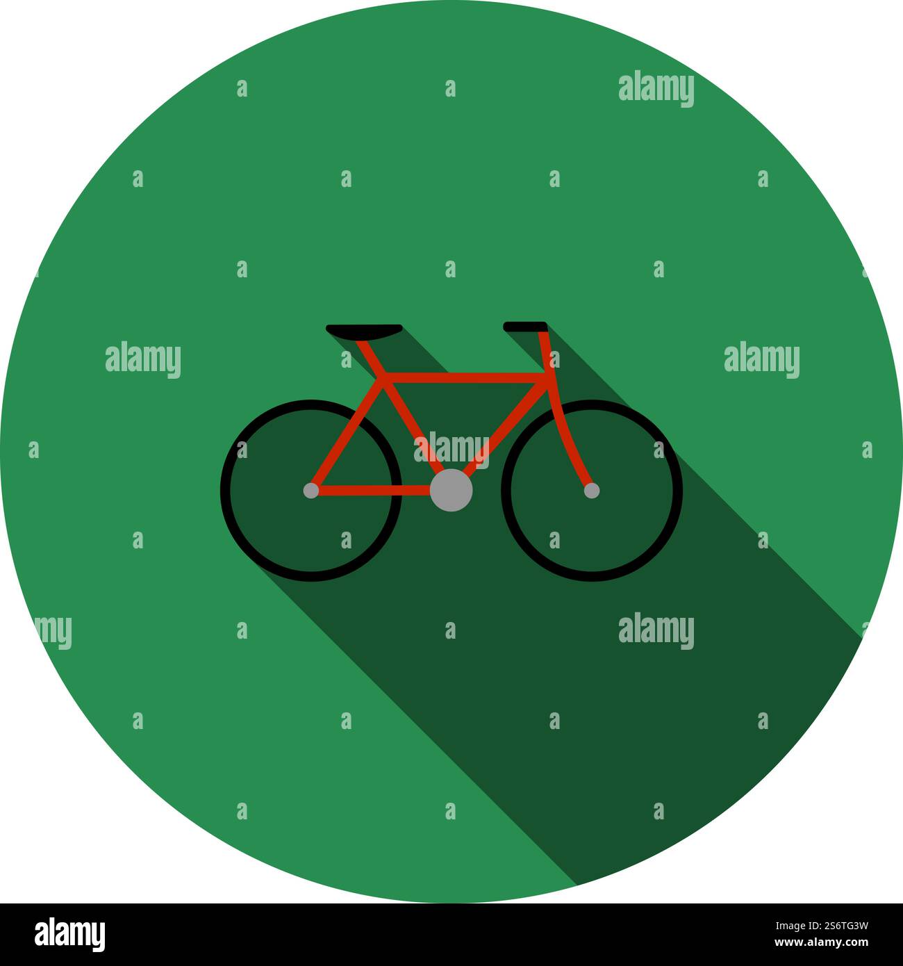 Bike Icon. Flat Circle Stencil Design With Long Shadow. Vector ...