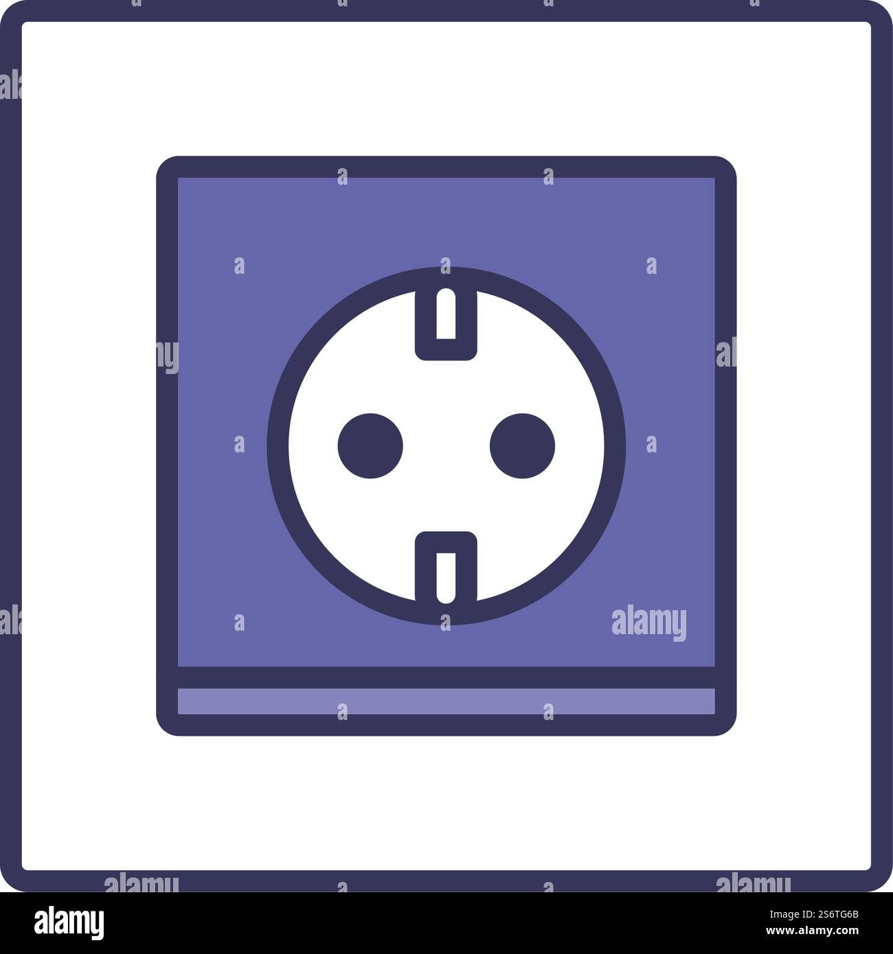 Europe Electrical Socket Icon. Editable Bold Outline With Color Fill ...