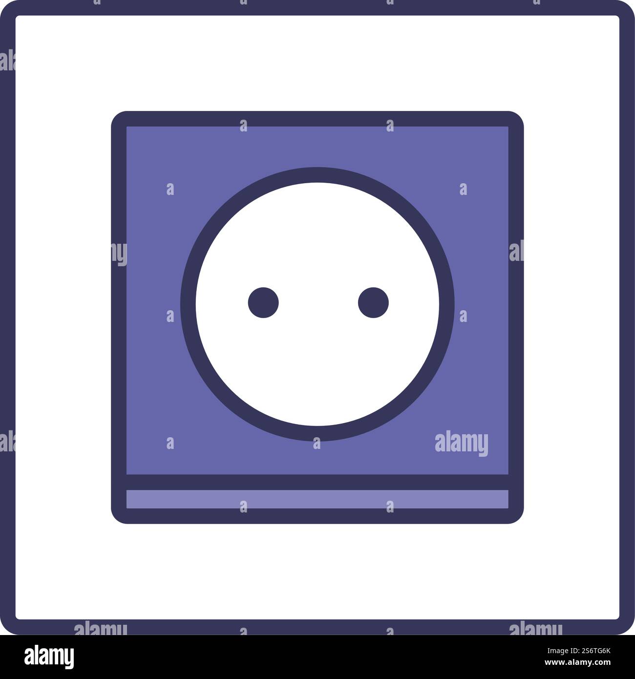 Europe Electrical Socket Icon. Editable Bold Outline With Color Fill ...